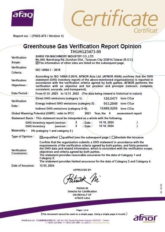 ISO 14064-1:2018 Greenhouse Gas Verification